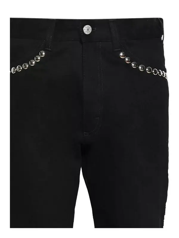 MARKING DISTANCE Stud-embellished Jeans - Black