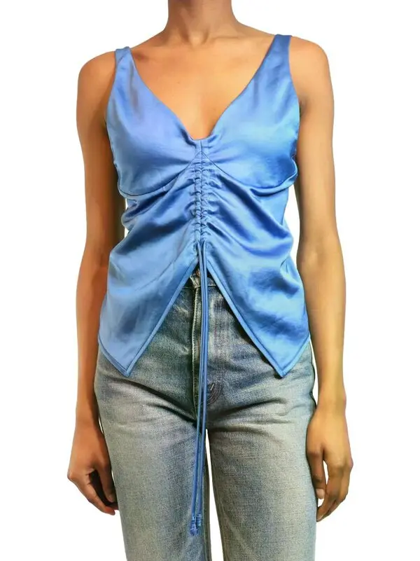 Nanushka Klara Ruched Tank Top - Blue