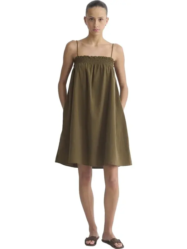 Everlane Gauze Smocked Dress - Beech