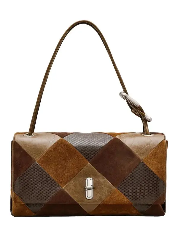 Marc Jacobs Large Shoulder Suede Patchwork Dual Bag - Brown Mutlii