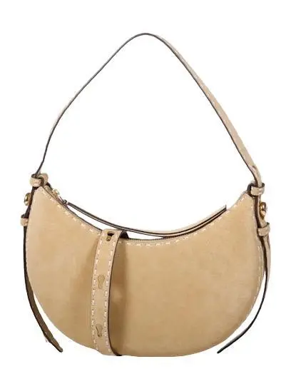 Tory Burch Romy Suede Half Moon Bag - Butter