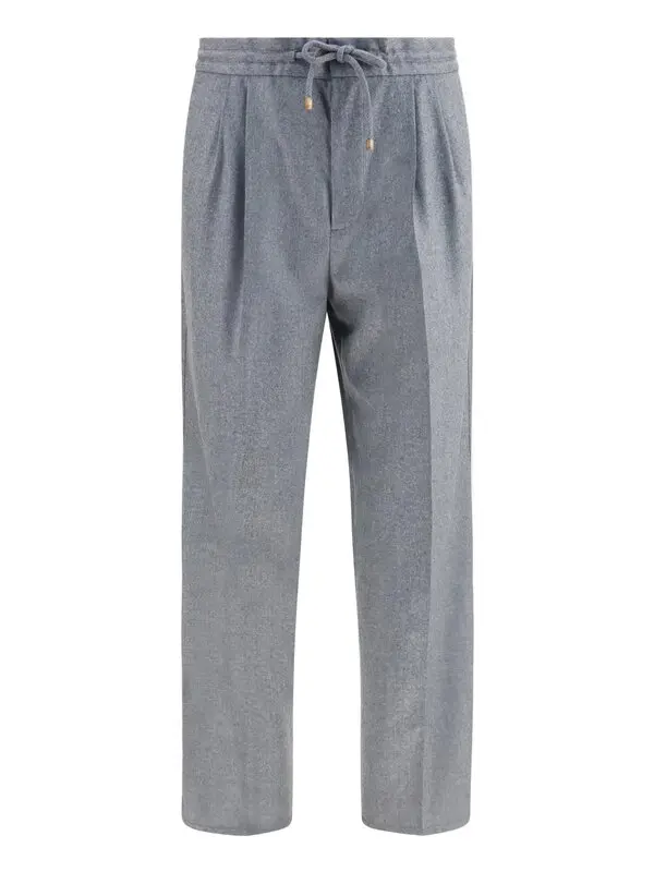 Brunello Cucinelli Virgin Wool Mélange Pants - Grey