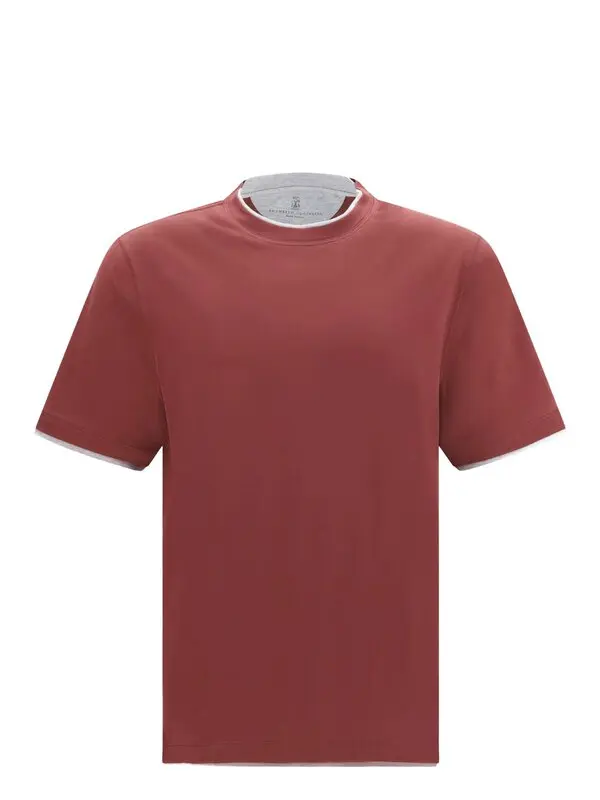 Brunello Cucinelli Cotton T-shirt Ale - Bordeaux