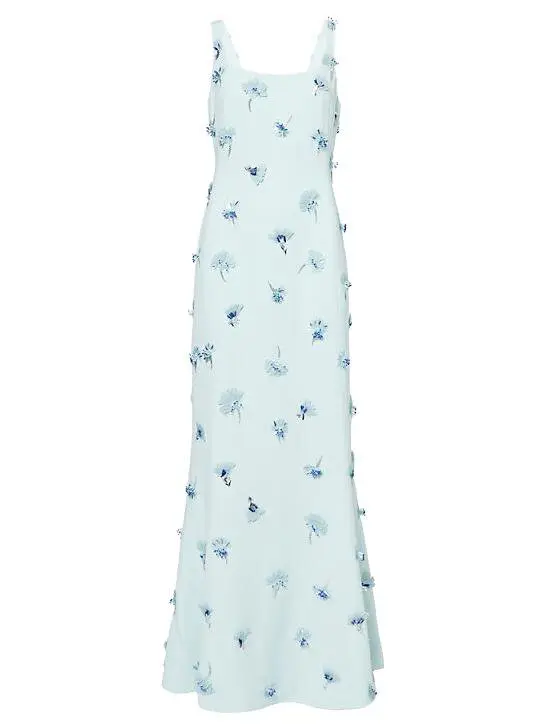 Simkhai Briella Embellished Woven Gown - Sky