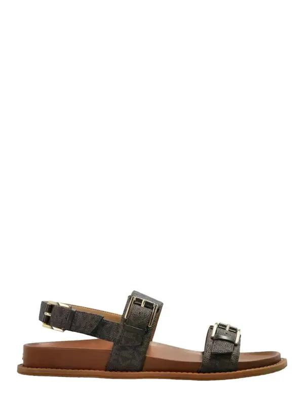 Michael Kors Monogram Print Sandals - Brown