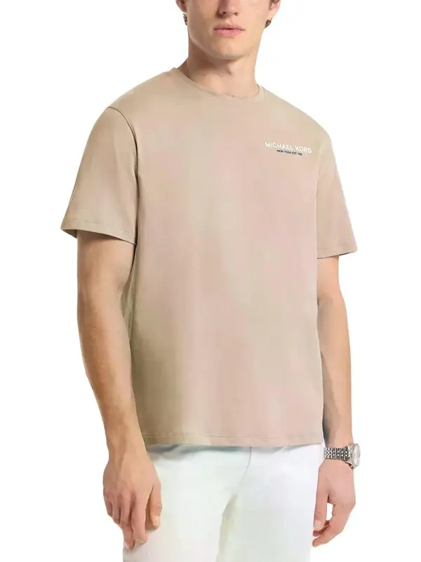 Michael Kors Logo-print Short-sleeve T-shirt - Neutrals