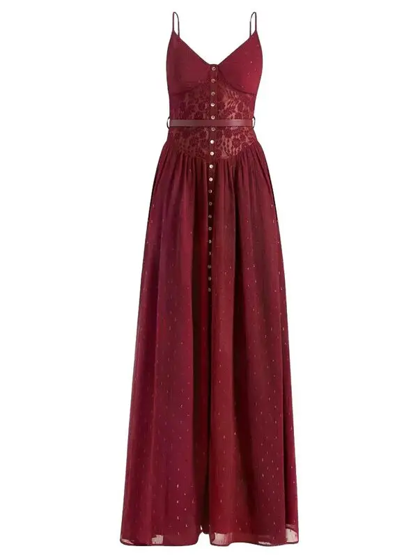 Manière De Voir Rosie Maxi Dress - Red