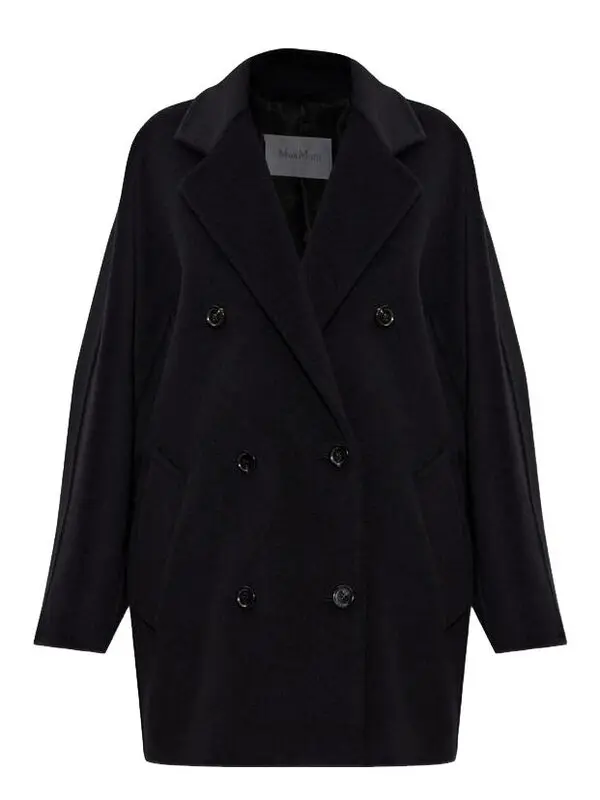 Max Mara Double Breasted Wool And Cashmere Coat - Black