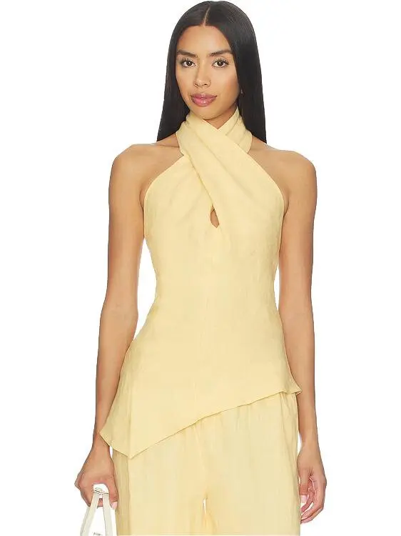 Faithfull The Brand Maria Halterneck Top - Daffodil