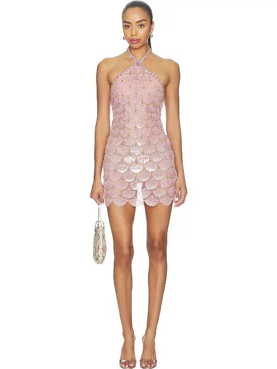 Retrofete Ninette Embroidered Mini Dress - Rosa