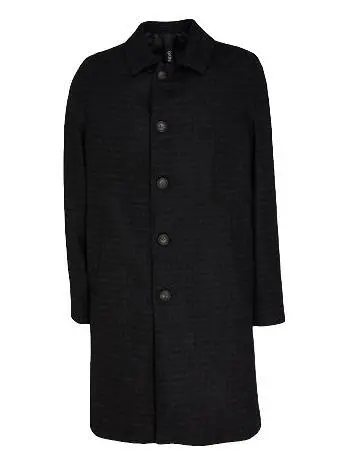 HEVO Single-breasted Virgin Wool And Polyamide Coat - Black