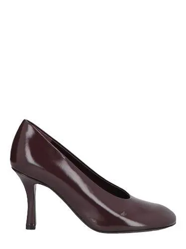Burberry Leather Pumps With Square Toe And Spool Heel - Red