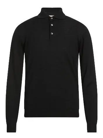 FILIPPO DE LAURENTIIS Cashmere Long Sleeve Polo - Black
