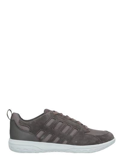 Geox Textile And Leather Sneakers - Lead