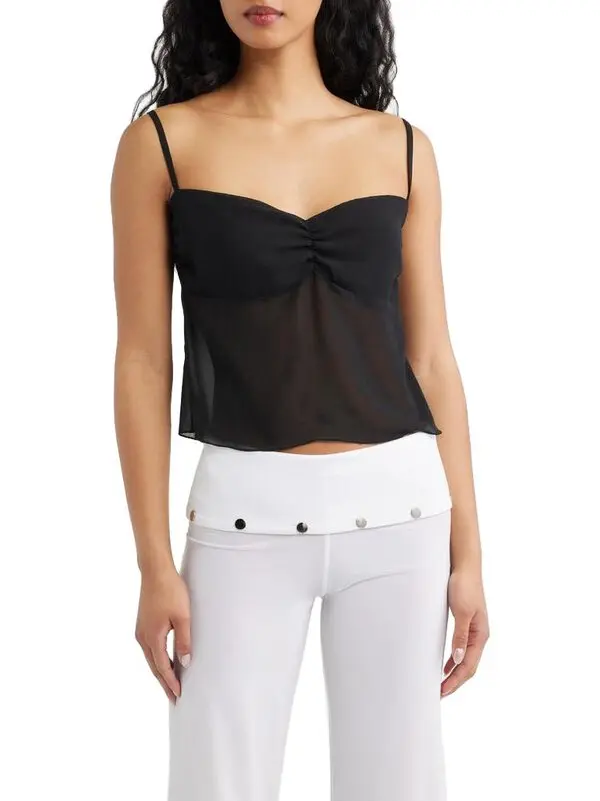 BELLA VENICE Claire Chiffon Camisole - Black