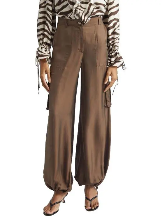 TOCCIN James Wide Leg Cargo Pants - Coffee