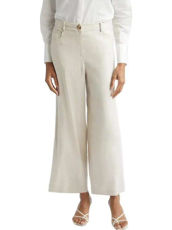 TOCCIN Blair Linen Blend Wide Leg Pants - Desert