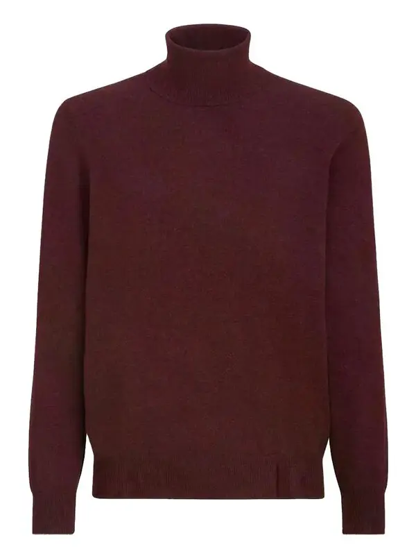 Brunello Cucinelli Mouliné Cashmere Turtleneck Sweater - Red