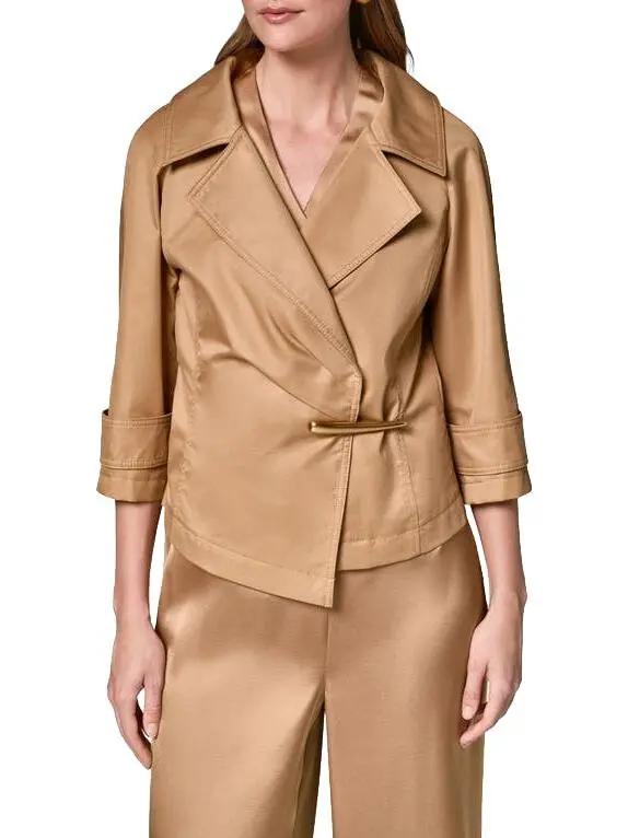 Donna Karan New York Bar Hardware Cotton Blend Jacket - Fawn