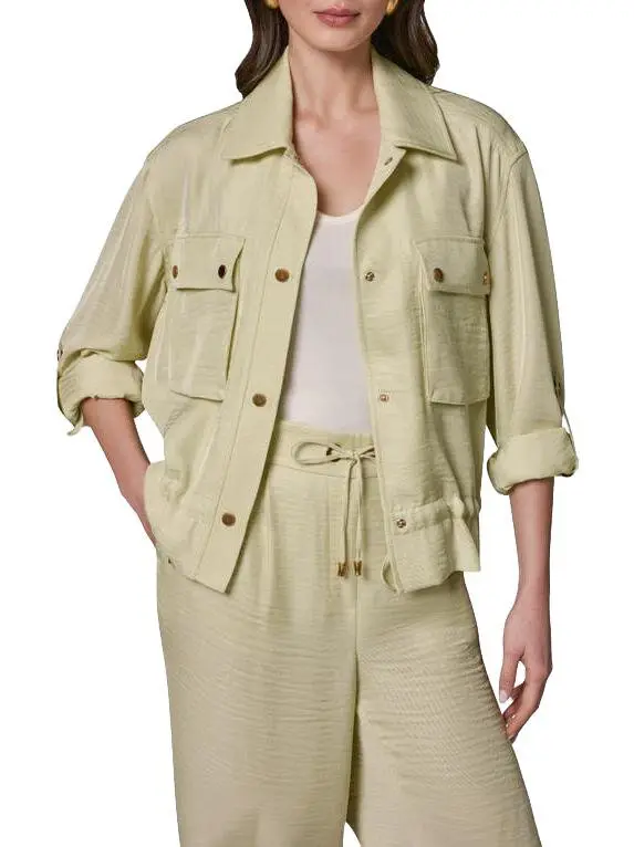 Donna Karan New York Roll-tab Sleeve Jacket With High-shine Snaps - Citrus