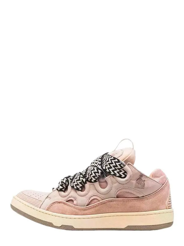 LANVIN Curb Leather Sneakers - Pink