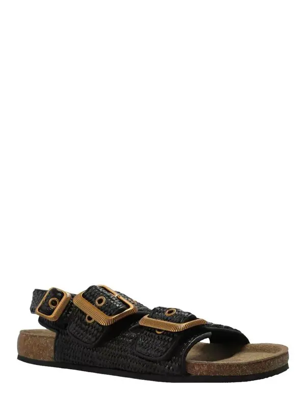 ALLSAINTS Staffa Woven Raffia Sandals - Black