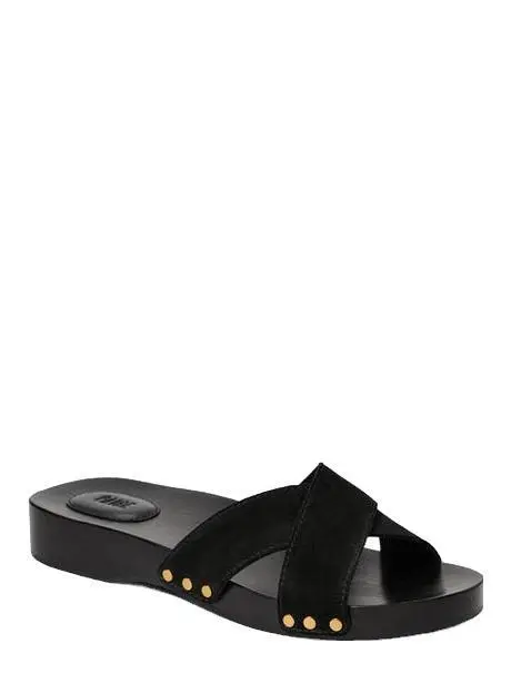 Paige Inez Slide Sandal With Studded Platform - Black