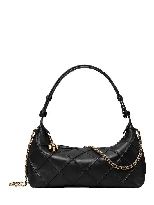 Tory Burch Fleming Quilted Leather Shoulder Bag - Black