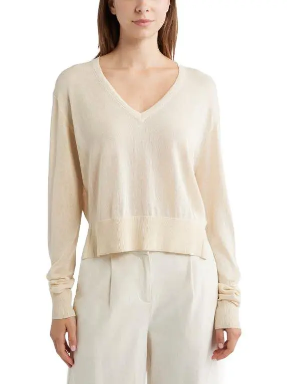 Deluc Granadella V-neck Sweater - Ecru