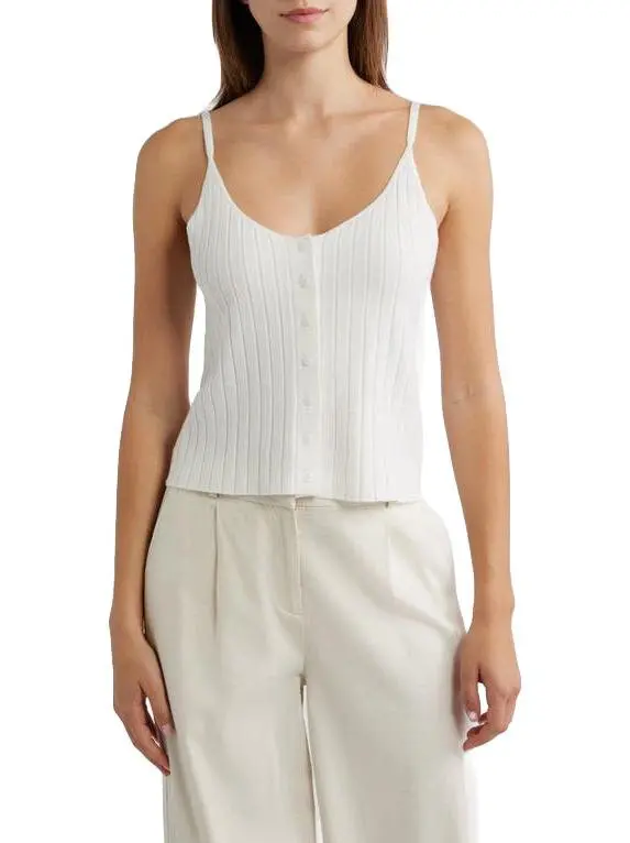 Deluc Vieste Rib Knit Camisole - Ecru