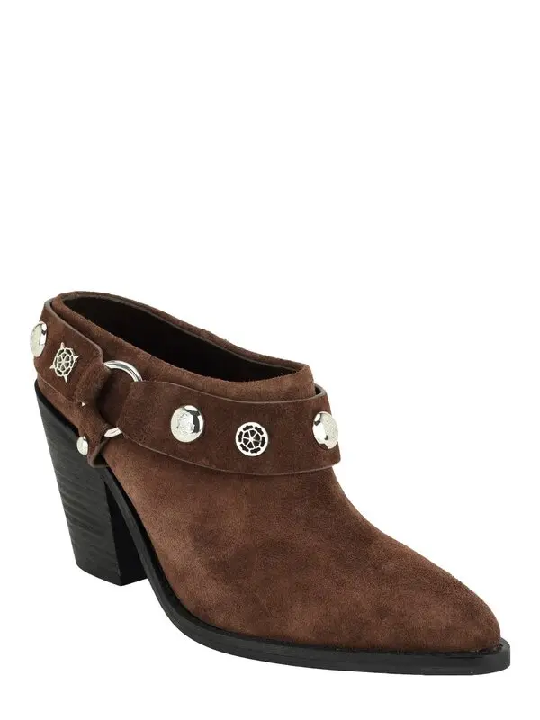 Guess Sashlin Studded Harness Ankle Boots - Brown