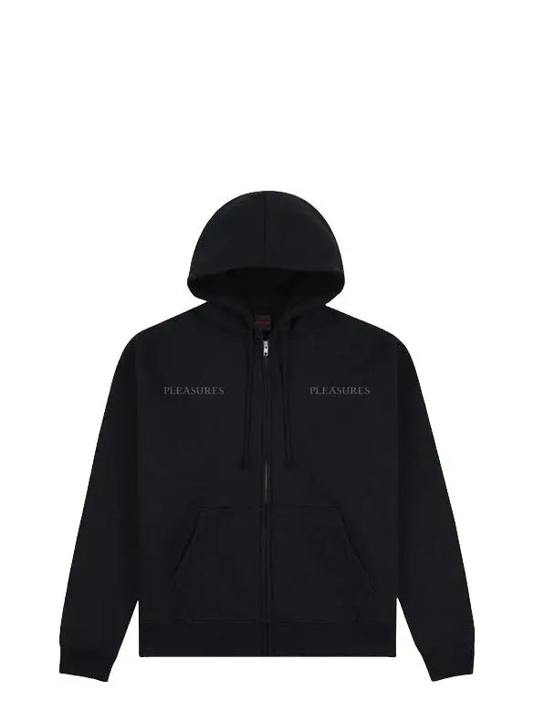 PLEASURES Spine Zip Hoodie - Black