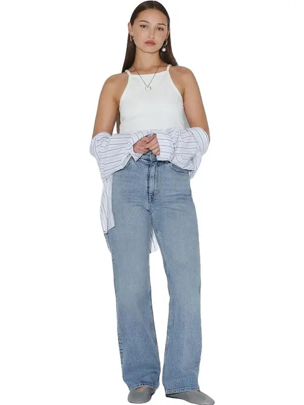DR DENIM Echo High Straight Jeans - Bay Blue Jay