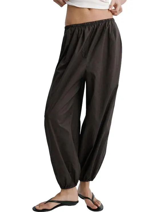 Mango Cotton Balloon Pants - Chocolate