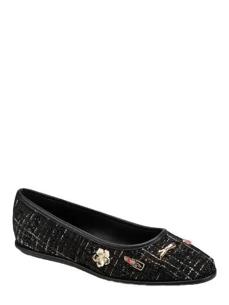 Karl Lagerfeld Paris Vadelle Tweed Ballet Flat - Black
