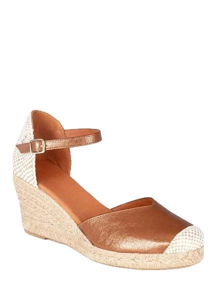 MENINA STEP Jimena Mid Strap Espadrille Sandal - Bronze