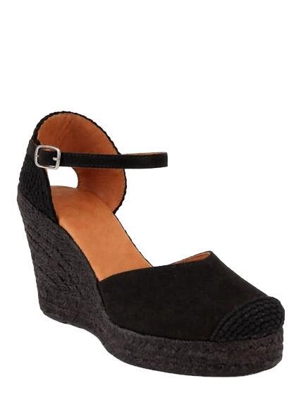 MENINA STEP Jimena High Strap Espadrille Sandal - Black