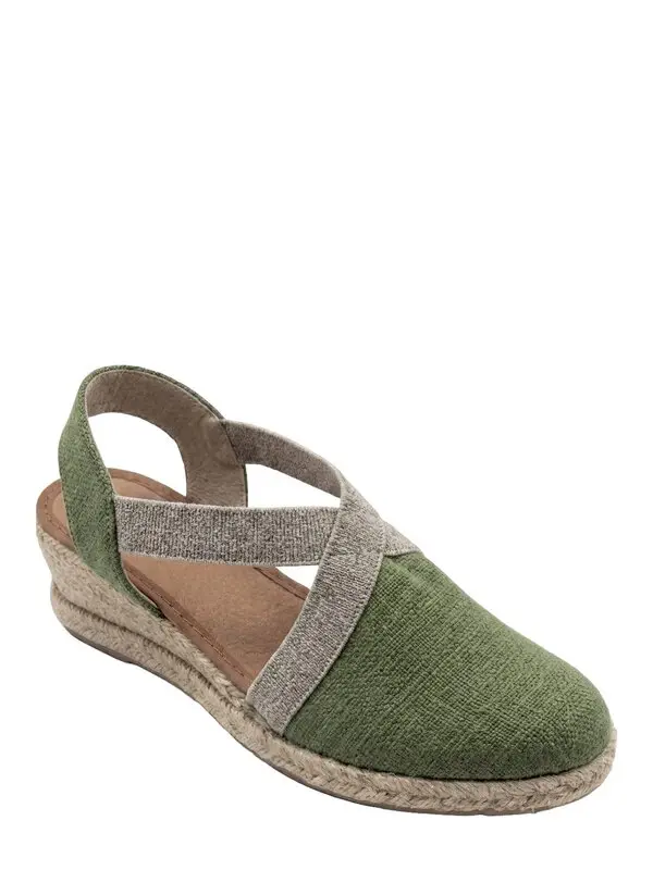 MENINA STEP Barbate Low Espadrille Wedge Sandals - Olive