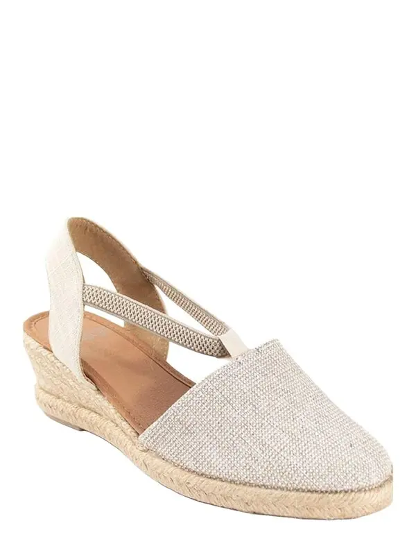 MENINA STEP Barbate Low Espadrille Sandal - Silver