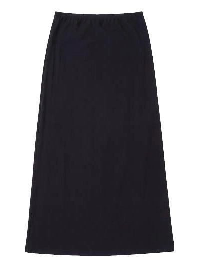 MONTE CARLO Malta Elastic Waist Straight Long Skirt - Black