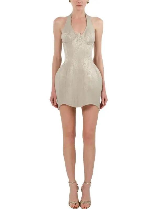 NOCTURNE Snake-print Boned Corset Mini Dress - Multi-colored