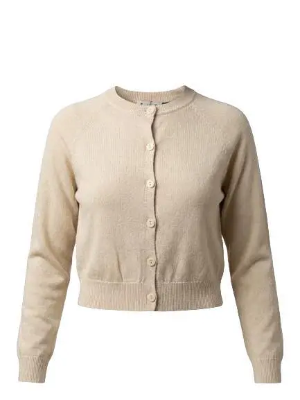E.U.X. EXCLUSIVE Shimmer Knit Cropped Cardigan - Gold