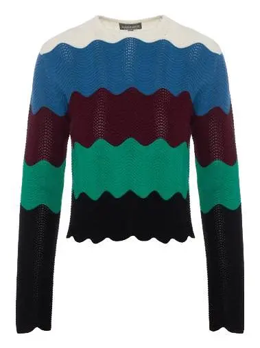 MADEMOISELLE Crochet Color Block Cardigan - Multi