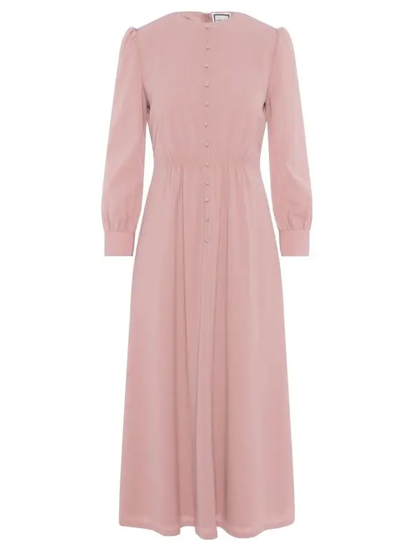 MILAN ITALY Linen-look Midi Dress - Blush