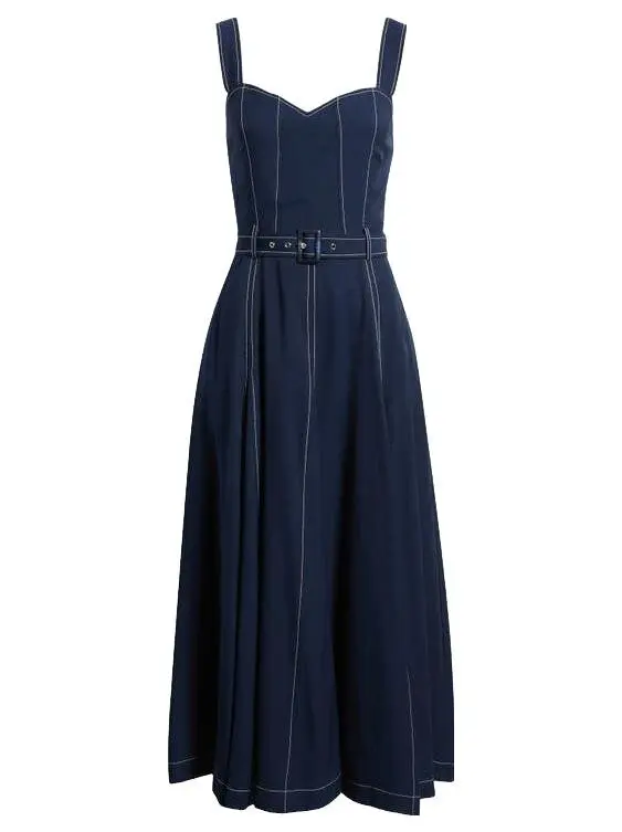 CIEBON Ariena Belted Maxi Dress - Navy