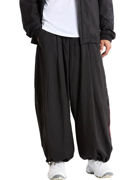 Y3 Gradient 3-stripes Wide Leg Taffeta Pants - Black