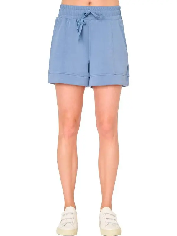 GIBSONLOOK Cloud Scuba Drawstring Shorts - Denim