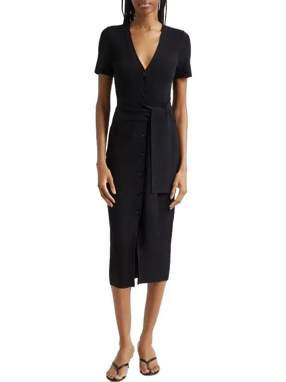 TOCCIN Tocca Agnes Short Sleeve Sweater Dress - Jet