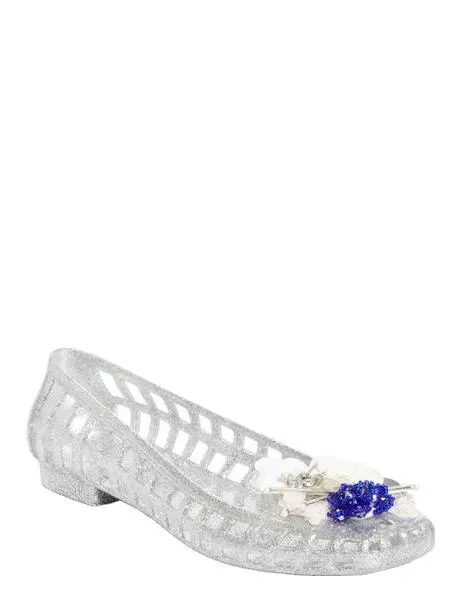 HEAVENLY JELLY Sprig Jelly Ballet Flat - Silver