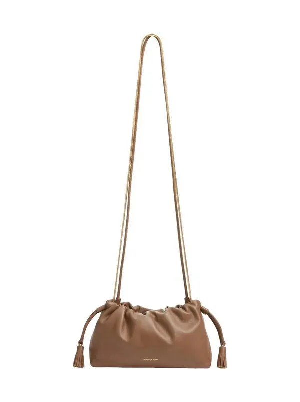 Veronica Beard Small Stash Leather Bag - Bark